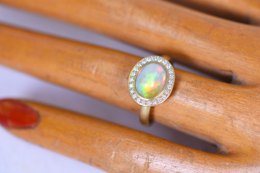 Opal and Diamond 'Halo' Ring – Goodman Morris